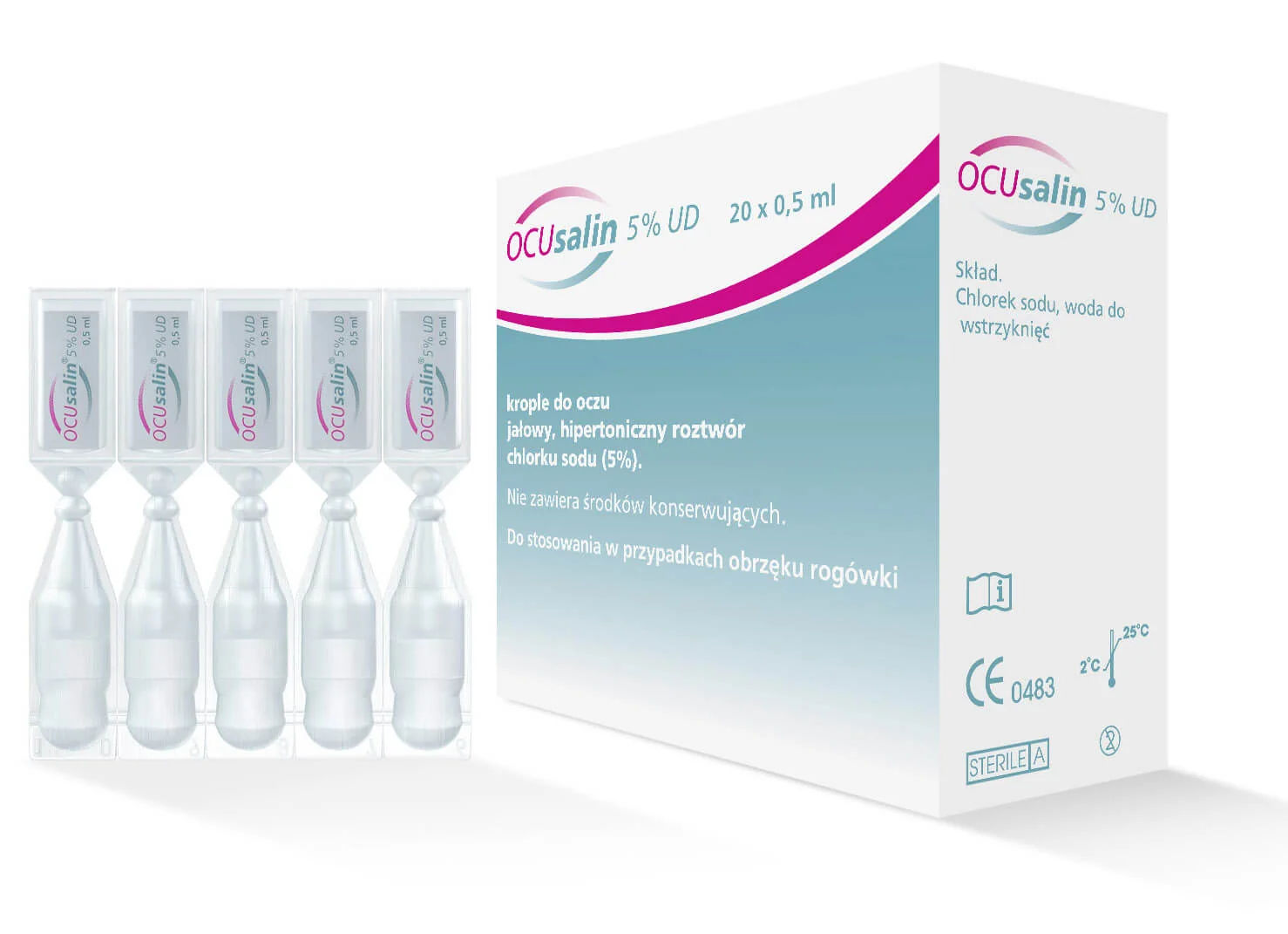 Ocusalin 5% UD, krople do oczu, 20 x 0,5 ml - skład, cena, ulotka ...