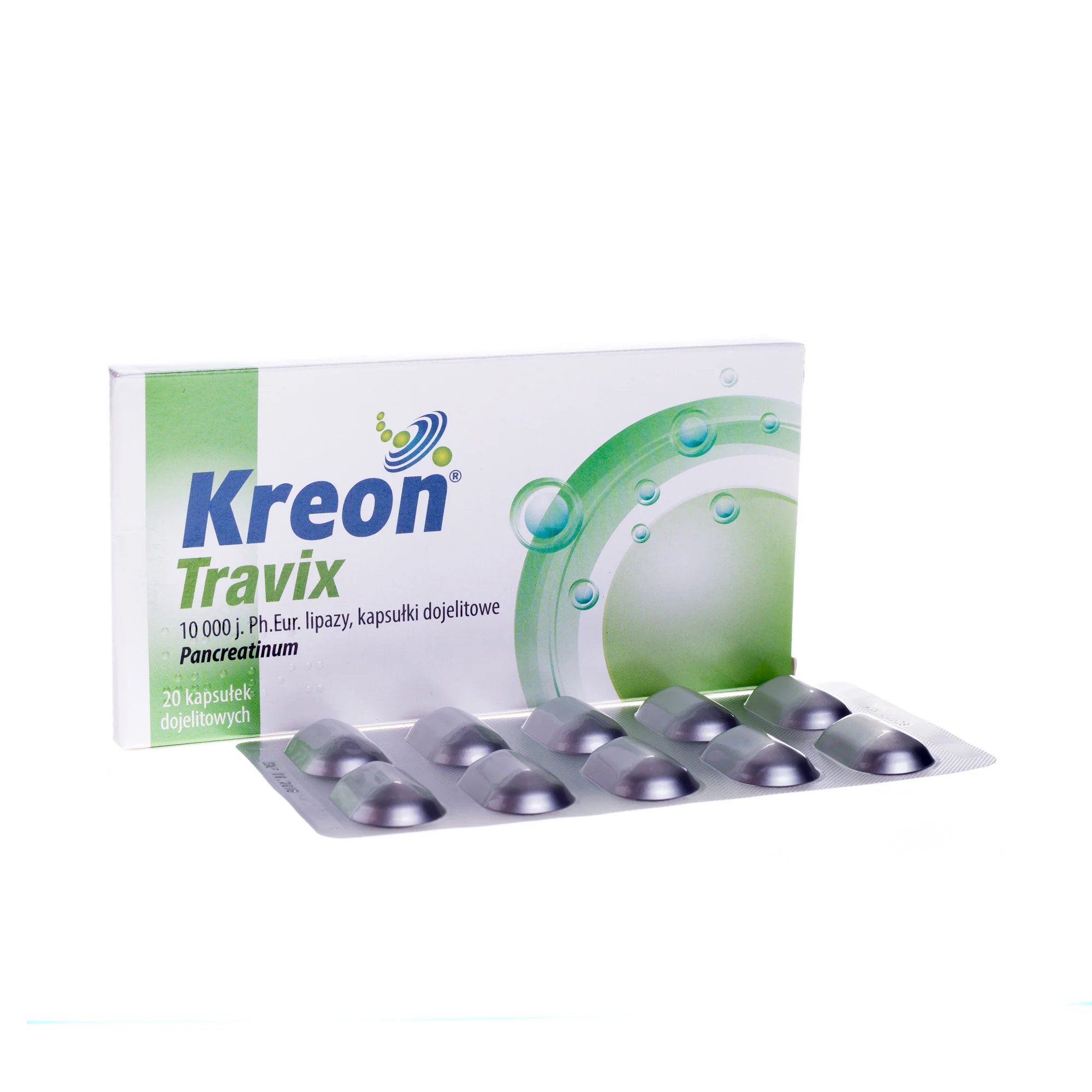 Kreon Travix 10 000 j. 20 kapsułek dojelitowych| drmax.pl