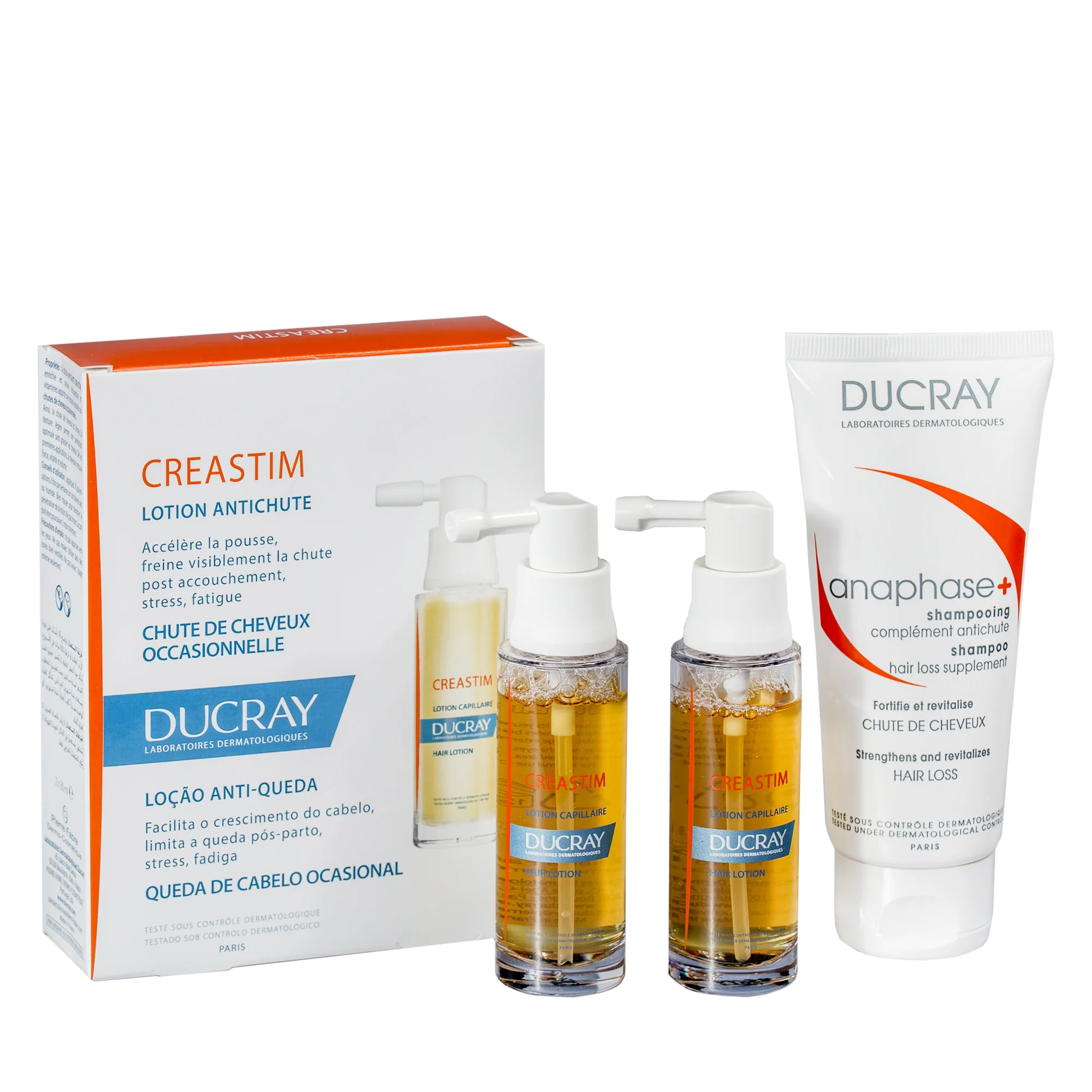 Ducray zestaw Creastim, płyn przeciw wypadaniu włosów, 2x30 ml ...
