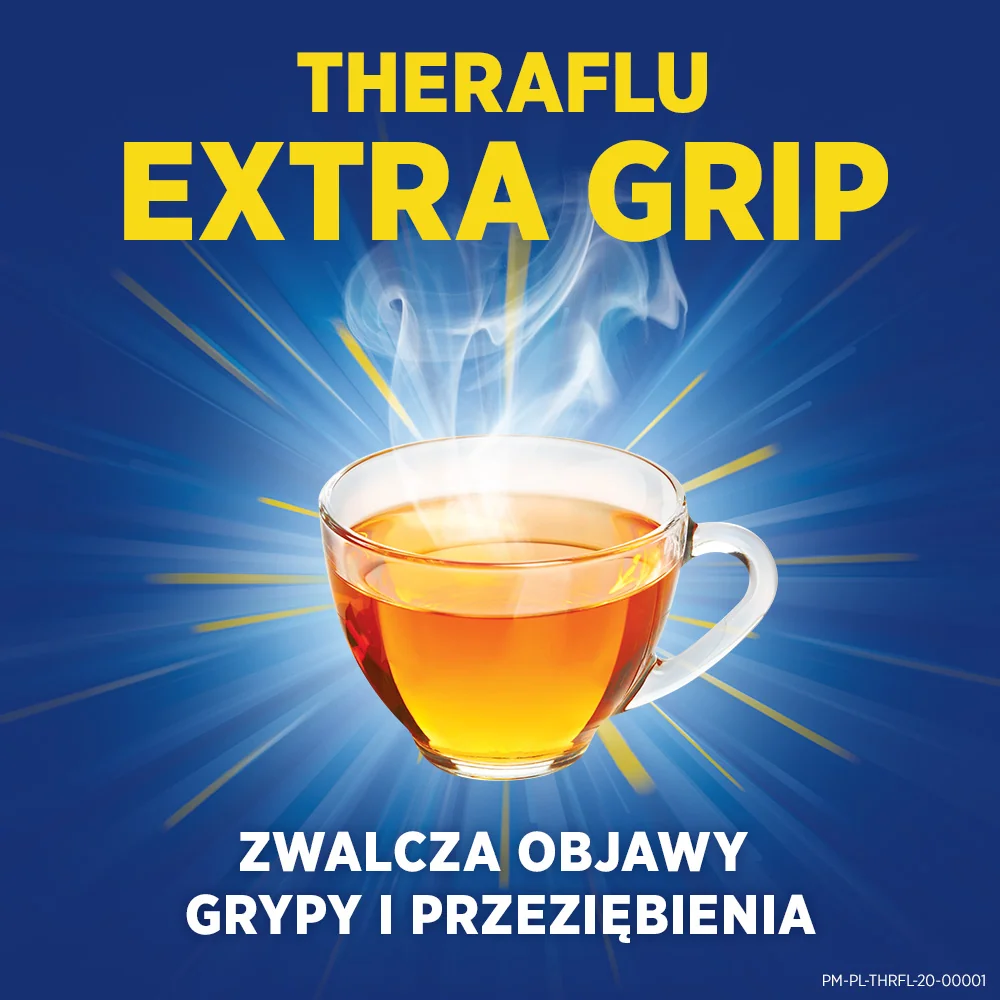 Theraflu Extra Grip, smak cytrynowy, 14 saszetek – cena, ulotka, skład ...