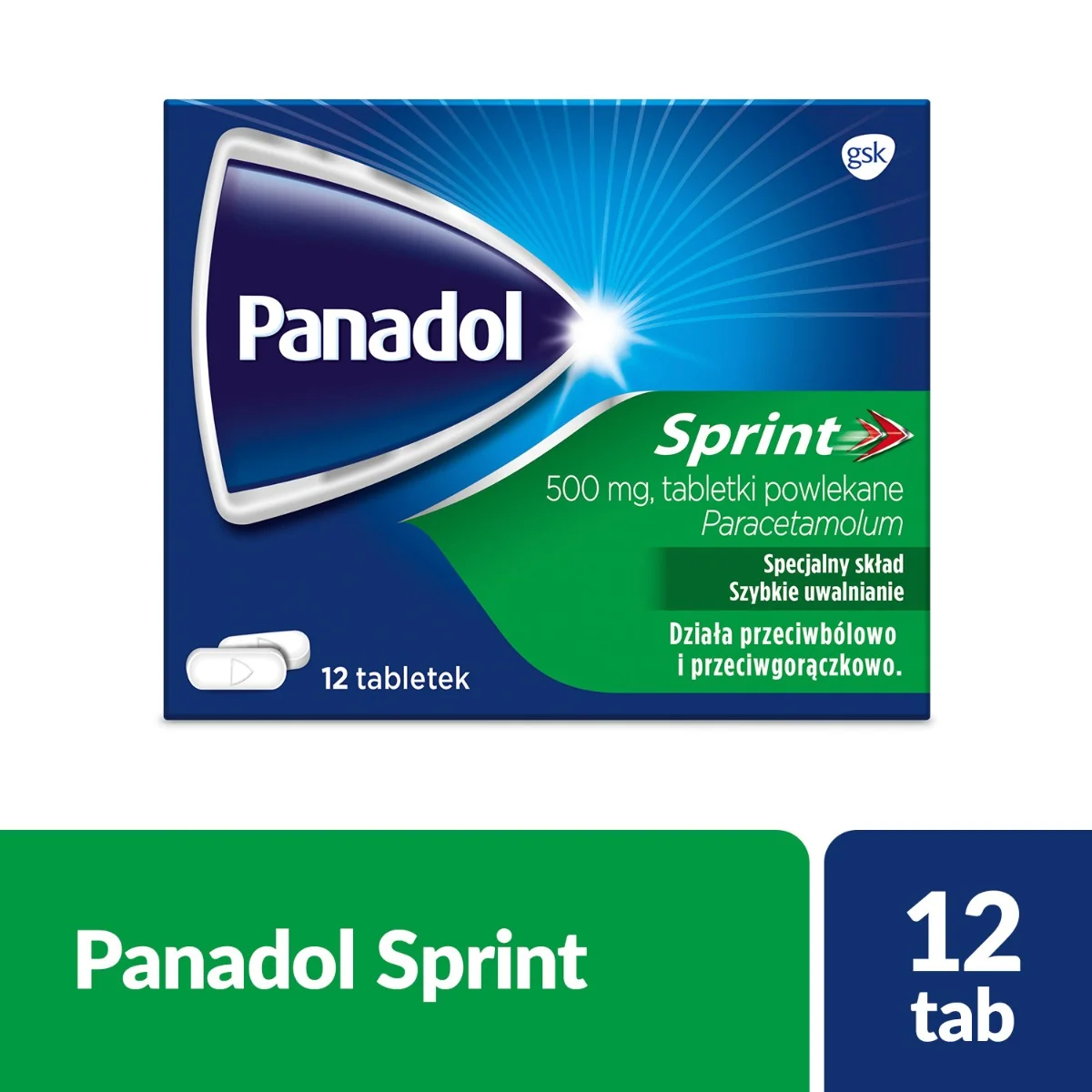 Panadol Sprint 500 mg 12 tabletek powlekanych| drmax.pl