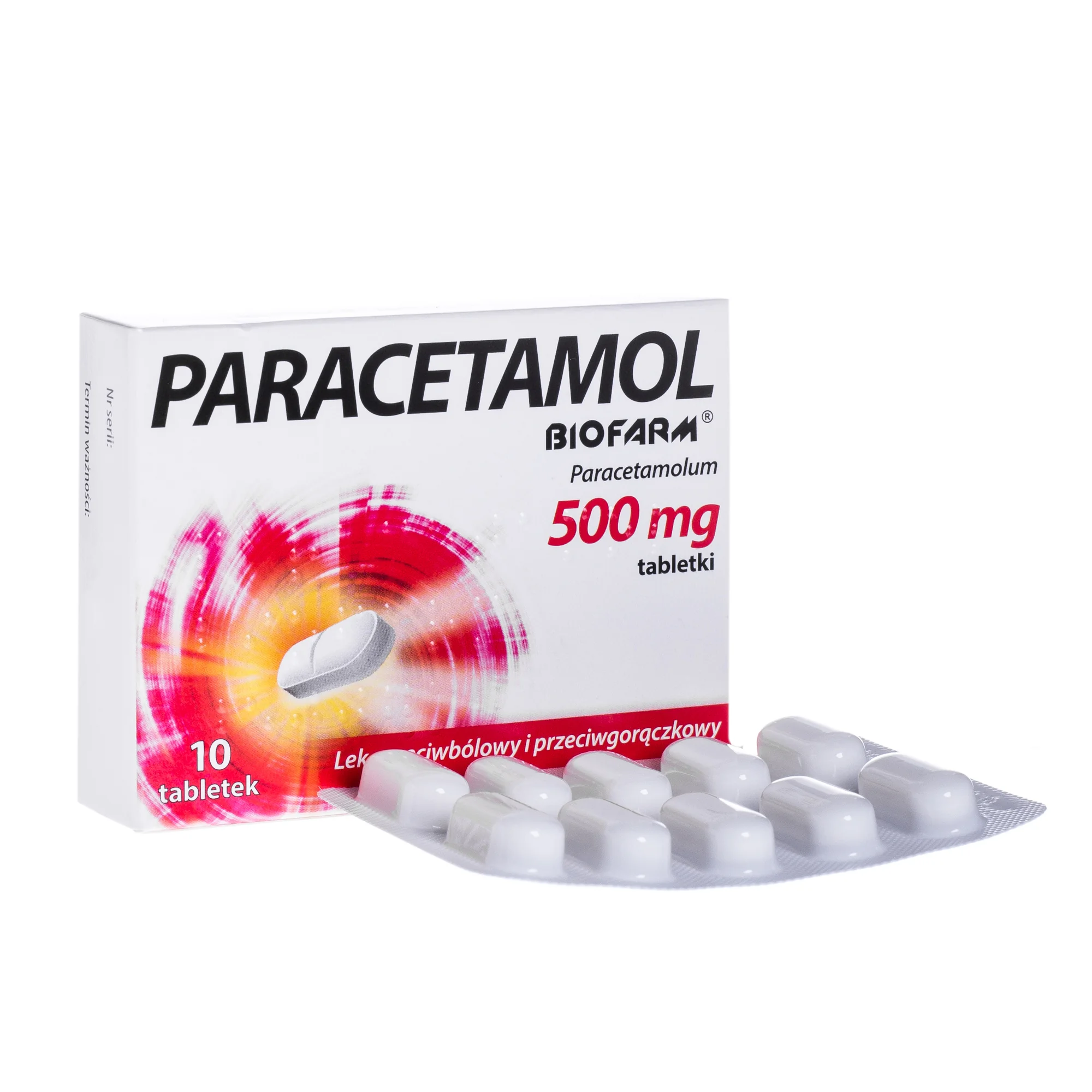 Paracetamol Biofarm, lek przeciwbólowy i przeciwgorączkowy, 10 tabletek ...