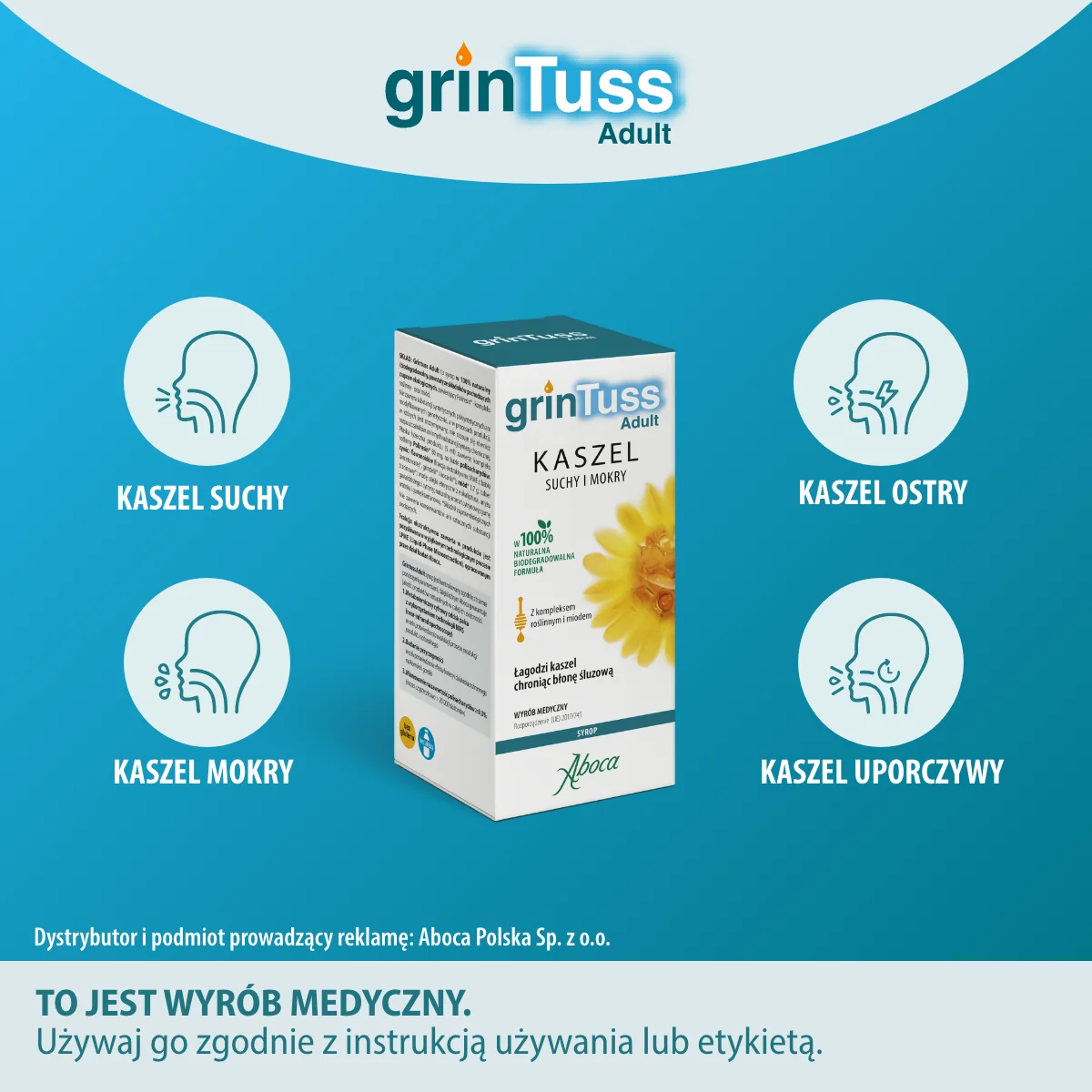 GrinTuss Adult, syrop na kaszel suchy i mokry dla dorosłych, 128 g ...